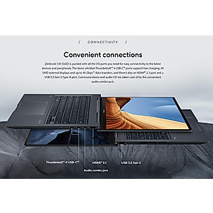 ASUS Zenbook 14.5" 2.8K(2880 x 1800) 120Hz OLED Laptop | EVO 12-Core i5-13500H | 100% DCI-P3 Pantone | WiFi 6E | 2X Thunderbolt 4 | Widnows 11 Home | w/HDMI (8GB LPDDR5 RAM | 512GB PCIe SSD)