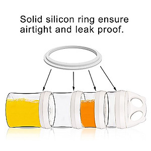 BeneLabel Snack Jars 4-Piece Twist Lock Stackable Containers Travel, Formula Travel Container for Storing Milk, Protein Powder, Snacks, Travel Items, BPA Free(White, 31oz)