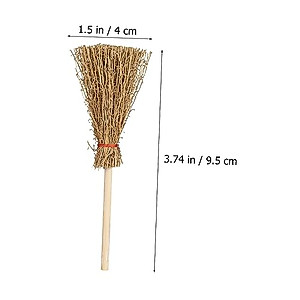 WHAMVOX 120 Pcs Mini Red Rope Broom 24pcs (Large Broom) Wizard Decor Small Decoration Mini Straw Brooms Broom Decoration Brooms for Sweeping Indoor Home Decor Broom Pendant Pine Wood Brown