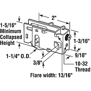 Slide-Co 131449 1-1/4 In. Steel Ball Bearing Sliding Door Roller Assembly (Single Pack)