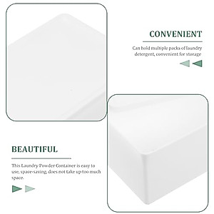 JOINPAYA Box Sheet Laundry Storage Box Drawer Organization Bucket Storage Container Laundry Powder Bin Laundry Powders Holder Sundries Storage Bucket White With Cover Plastic Drum