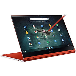 Samsung Galaxy Chromebook 13.3" 4K Touch-Screen for Business, Intel Core i5-10210U Up to 4.2GHz, 8GB RAM, 256GB SSD, Webcam, Wi-Fi, Backlit Keyboard, Chrome OS, Ghost Manta Accessories (Fiesta Red)