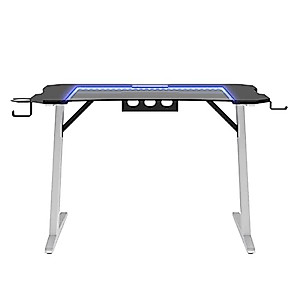 Atlantic Dardashti PC Computer, Home Office Gaming Table Z Shaped Gamer Workstation with Cup Holder and Headphone Hook, Z1-21, Cobalt Blue Desk