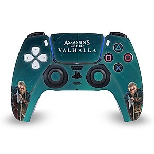 Head Case Designs Officially Licensed Assassin's Creed Male Eivor Valhalla Key Art Vinyl Faceplate Sticker Gaming Skin Decal Cover Compatible With Sony PlayStation 5 PS5 DualSense Controller