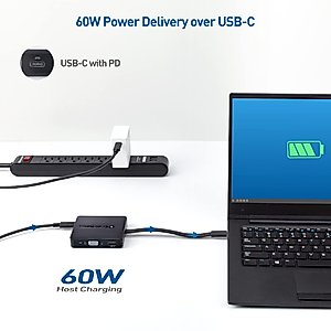 Cable Matters USB C Hub with HDMI, DisplayPort, VGA, USB 2.0, Fast Ethernet, 60W Charging - Thunderbolt 4 / USB4 / Thunderbolt 3 Port Compatible with MacBook Pro, Dell XPS, HP Spectre x360 and More