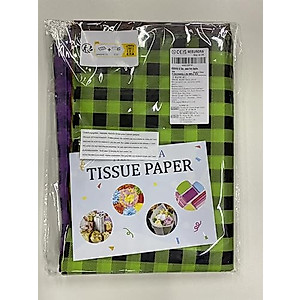 NEBURORA 60 Sheets Halloween Tissue Paper 14 x 20inch Orange Green Purple Buffalo Plaid Wrapping Paper for DIY Craft Gift Bags Halloween Party Supplies