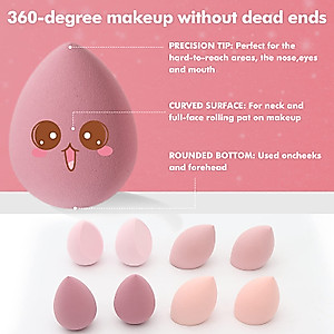 8 PCS Makeup Sponges Blender Latex-Free Vegan Beauty Sponge Professional Beauty Sponge Blender Makeup Egg Foundation Blending