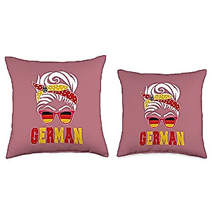 German flag apparel Germany Flag German Girl Throw Pillow, 18x18, Multicolor
