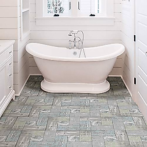 FloorPops FP3290 Boardwalk Peel & Stick Floor Tiles, Grey