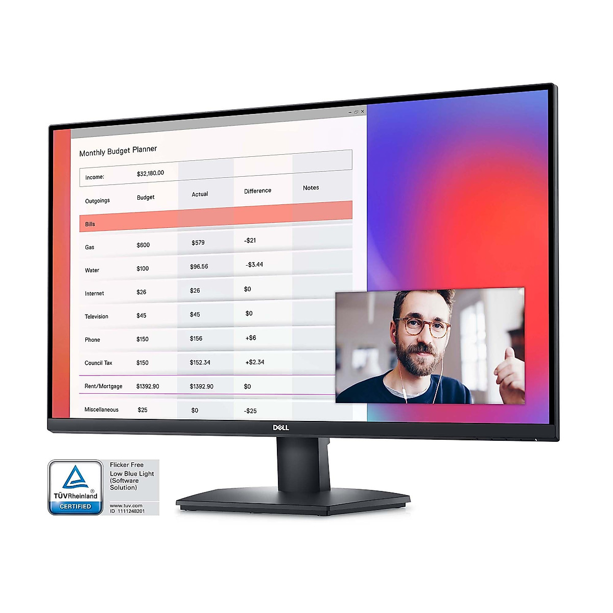 Dell 32 Inch 4K Monitor, UHD (3840 x 2160), 60Hz, Dual HDMI 2.0, DisplayPort 1.2, 4ms Gray-to-Gray in Extreme Mode, 1.07 Billion Colors, SE3223Q - Black