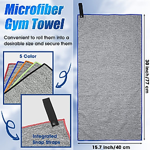 Chumia 15 Pcs Microfiber Gym Towel Bulk Quick Dry Absorbent Fiber Workout Towels 30 x 15.7 Inch Fast Drying Towel for Men Women Sweat Fitness Yoga Travel Sports Towels