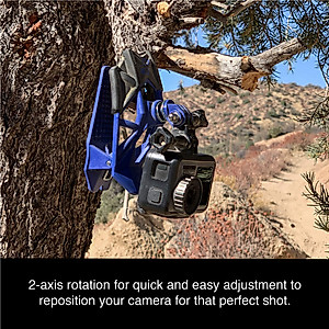 Dango Design Gripper Mount - Universal Clamp Mount for Action Cameras, Use as a Mount on Motorcycle, Powersports Helmets & More - Bomber Blue