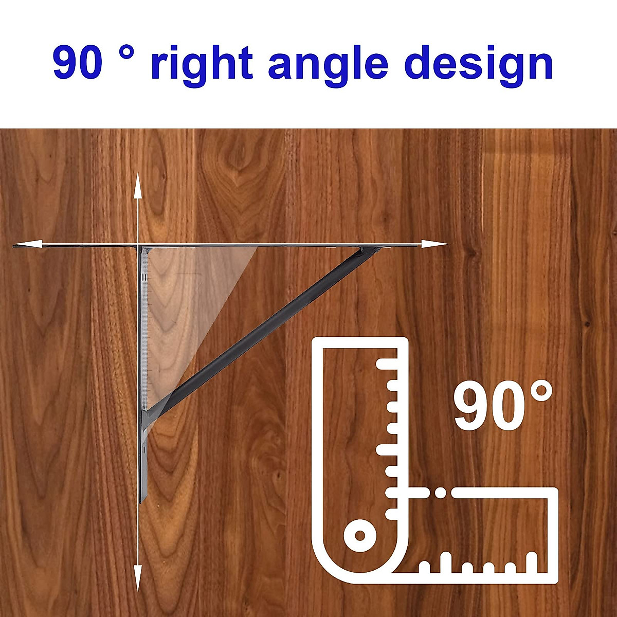 Sag Gate Kit - Set of 2 Gate Corner Bracket 90 Degree Bracket with Gate Hinges Heavy Duty for Wooden Fences - No Sag Gate Corner Brace Bracket for Doors, Driveway, Corral Gates, Wood Windows (8pc)