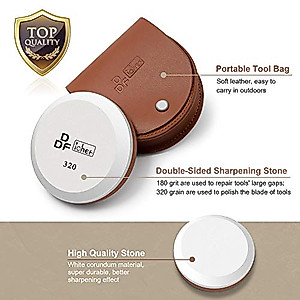 DDF IohEF Axe/Hatchet Sharpening Stone 180/320 Grit, Professional Whetstone & Tool Sharpener, Axe Sharpener with Portable Bag