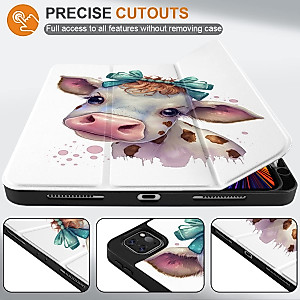 MEEgoodo Case for iPad Pro 12.9 Case M2 6th/5th/4th/3rd Generation 2022 2021 2020 2018, Protective Tablet Cover with Soft Back Shell for Kids, Baby Owl