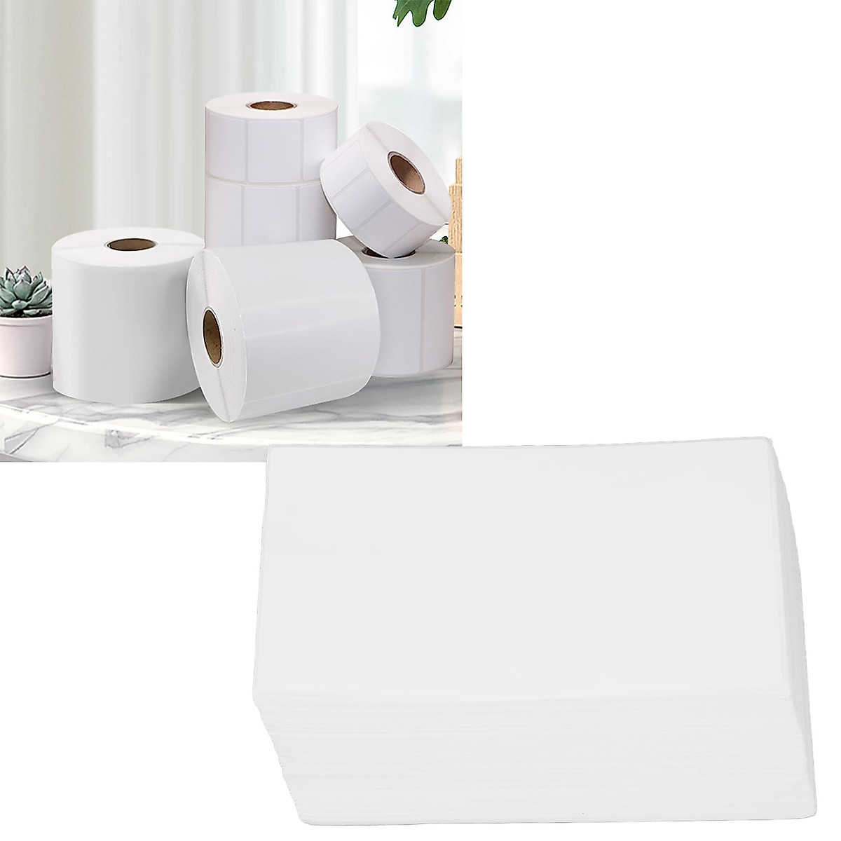 Thermal Print Paper Roll 500Pcs, Waterproof & Scratch Resistant, Easy Install for D100 Machine, Self Adhesive Shipping Labels Sticker