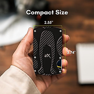 Extremus Mens Wallet, Slim Tactical Wallet with Money Clip and Credit Card Holder, Minimalist Front Pocket Wallet for Men, Rfid Blocking Wallet, Black