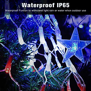 Qulist July 4th American Flag Lights, 250 LED Waterproof Half Fan Flag Light for Yard Garden Decoration,Festival,Holiday,4th of July Independence Day Party Decorations