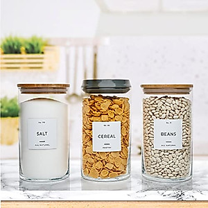 202 Kitchen Pantry Labels for Food Containers - Preprinted Stickers for Food Containers, Storage Bins, Jars and Canisters. Labels for Organizing Kitchen Pantry(with Permanent Pen and Position Guide)