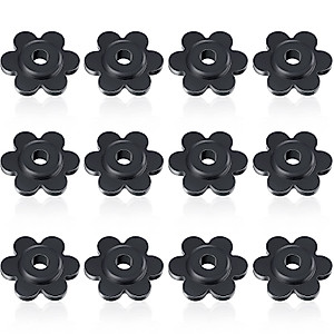 12 Pcs Garden Flag Rubber Stoppers Christmas Yard Flag Stands Black Flower Shape Flag Pole Stopper for Lawn Flags Stands Holder for Indoor and Outdoor Flag Pole Stand