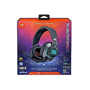 JBL Quantum 800 - Wireless Over-Ear Performance Gaming Headset with Active Noise Cancelling and Bluetooth 5.0 - Black