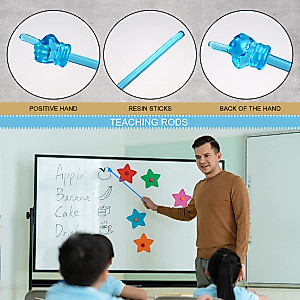 LNQ LUNIQI 10 PCS Teaching Pointers Reading Pointers Resin Presentation Finger Pointers Mixed Color Stick for Teachers Aids, Kids of Ages 3+