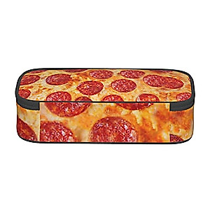 3d Pizza Pepperoni Large Capacity Pencil Case, Stationery Organizer, Double Zipper Compartment Pencil Bag, Cosmetic Bag, Teen Boys Girls School Office Supplies