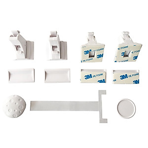 Child & Baby Magnetic Safety Proof Hidden Cabinet Drawer Locks Easy to Install-No Tools Or Screws Needed(4locks+1key)