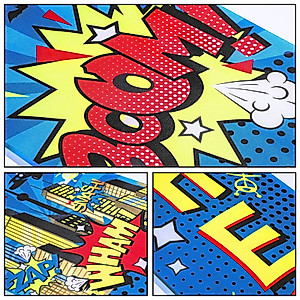 Hero Decorations Hero Backdrop Hero Porch Sign Banners Welcome Hanging Hero Decoration for Super Fun Hero Party Wall Decoration Door Action Door Sign (Blue Hero)