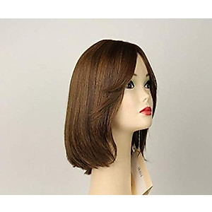 Freeda European human hair wig - Liberty Light Brown with Blended Lowlights and Highlights Skin Top Size S