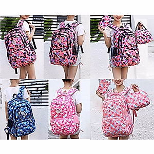 JiaYou Girl Geometric Printed Primary Junior High University School Bag Bookbag Backpack(2# Black,19 L)