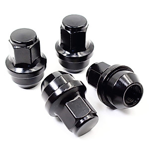 Set of 24 Veritek 14x1.5mm 13/16 Hex 1.7 Inch 44.5mm Length Black OEM Factory Style Large Acorn Seat Lug Nuts for Ford F-150 Expedition Lincoln Navigator Factory Wheels