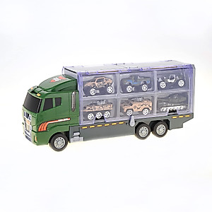 PowerTRC Army Toys for Boys 6-8 8-12, Die-Cast Army Military Vehicles Toys, Diecast Army Trucks and Cars with Carrier Truck, Kids Army Toys, Military Trucks for Boys
