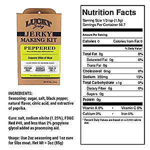 Lucky Jerky DIY Jerky Seasoning Kit 4 Pack - Original, Red Pepper, Teriyaki, Peppered