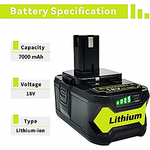 FERRYBOAT 2Pack P108 7.0Ah Replacement for Ryobi 18v Battery Compatible with Ryobi 18Volt Lithium-ion Plus P102 P103 P104 P105 P107 P109 P190 P191 P122 Batteries