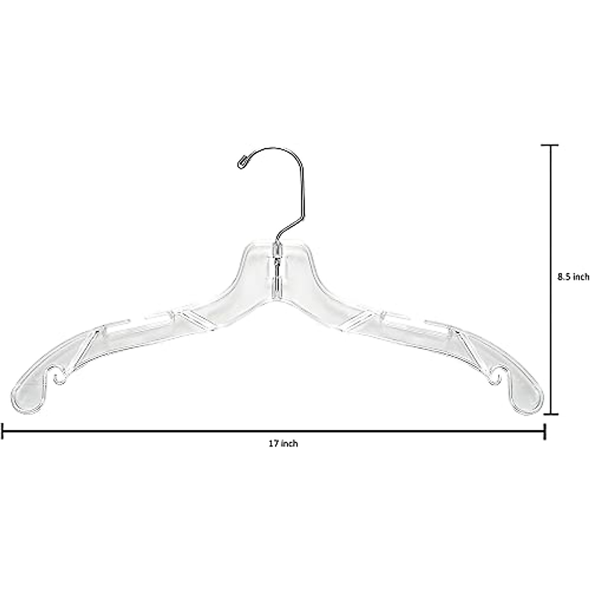 Clear Plastic Crystal Hangers for Clothes - Space Saving Heavy Duty - Durable Shirt & Coat Closet Hangers Dress Hangers, 12 Pack