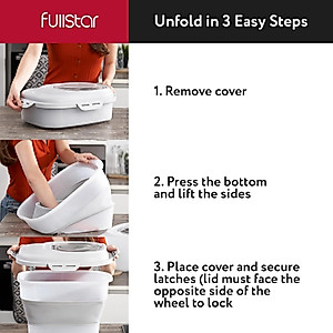 fullstar Rice Container 50 Lbs Storage - 50Lb Rice Storage Container 50 Lbs Flour Storage - Rice Container Storage Large Food Container - Dog Food Storage Container Pet Food Container Storage (Gray)