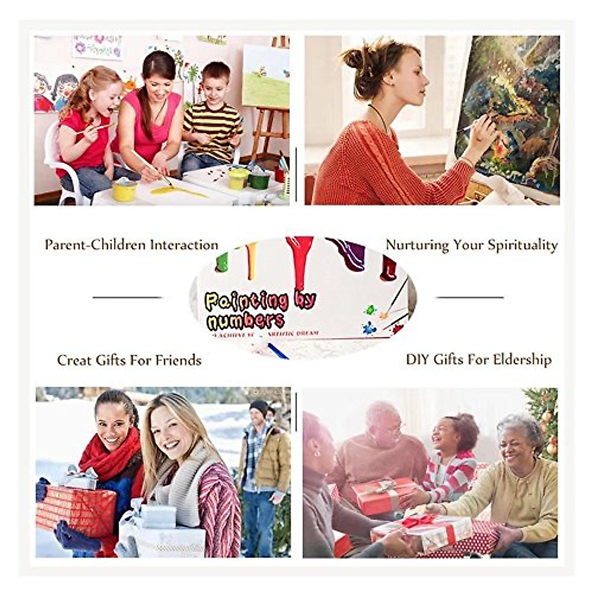 iCoostor Paint by Numbers DIY Acrylic Painting Kit for Kids & Adults Beginner - 16" x 20" Branch Magpie Pattern