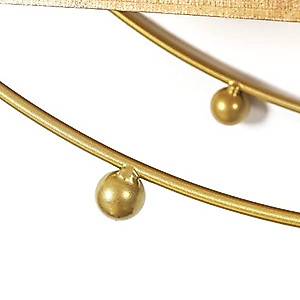 Joveco Round Floating Shelves Wall Mounted Shelf Sturdy Wood Golden Metal Decorative Shelf for Living Room Bedroom Bathroom Kitchen Office Living Room Laundry Room (Gold)