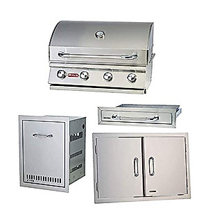 Bull Outdoor Natural Gas Outlaw Drop-in Barbecue Grill with Accessory Package