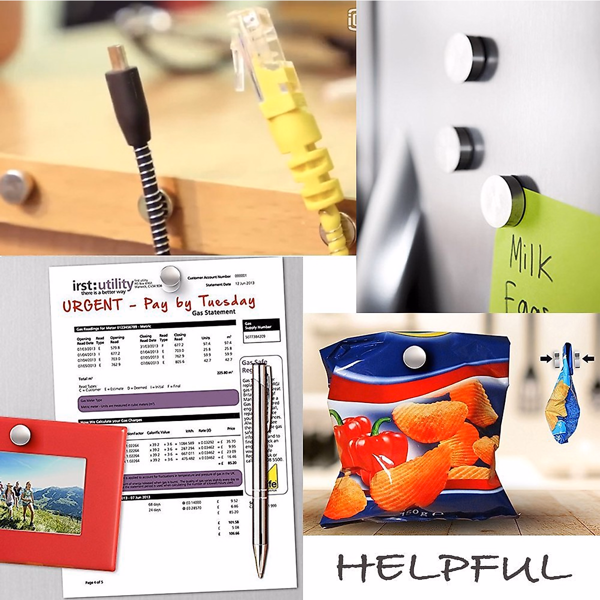 magpross Multi-use Refrigerator Magne ts for Refrigerator Science Crafts Projects - 60 Pieces 10 x 1mm - Approximately