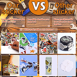 Arme 400 Pcs Hard Hat Stickers, Welding Stickers for Men&Adults Helmet, 100% Vinyl Helmet Sticker Construction Electrician Ironworker Oilfield Pipeliner Stickers for Funny Hard Hat Stickers for Adults