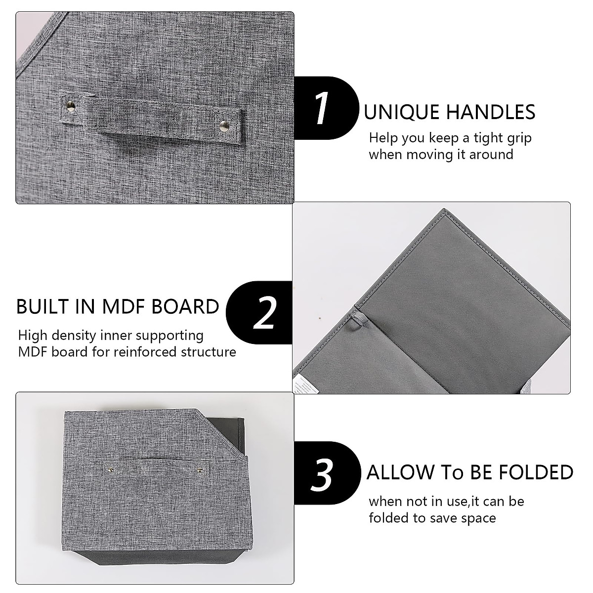 Xbopetda Trapezoid Storage Bins for Closet, Fabric Organizer Bin and Clothes Storage Bins,Shelf Organizer Bins, Linen Closet Organizers and Storage, Open front Basket