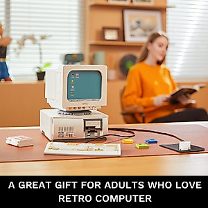 BRICKKK PANTASY Retro Computer Block Set, Vintage Computer Architecture Model Building Kit Home or Office Display Block Brick Set, Collectible Gift Ideas, DIY Creative Activities for Adult and Teen