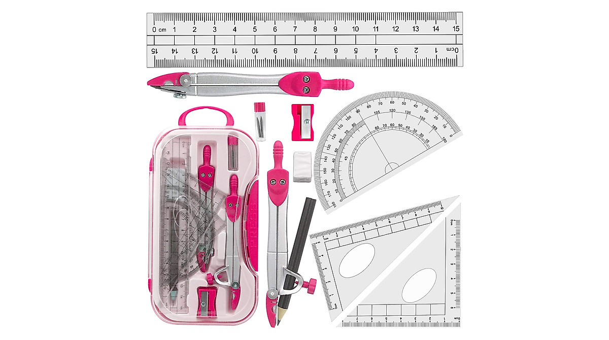 Geometry Set Maths Compasses for Students with Compasses Protractor in ...
