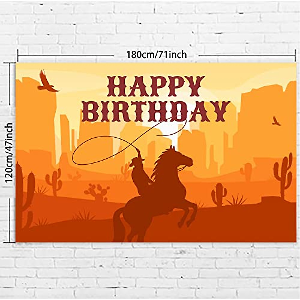 Wild West Cowboy Happy Birthday Banner Backdrop Western Texas Countryside Theme Decorations Decor for Rodeo Party Wild West Party Western Cowboy Party Wild One 1st Birthday Party Baby Shower Supplies