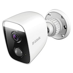 D-Link Outdoor Security Spotlight WiFi Camera, Day Night Vision Built In Smart Home Hub Full HD, Surveillance Network System (DCS-8630LH-US) White