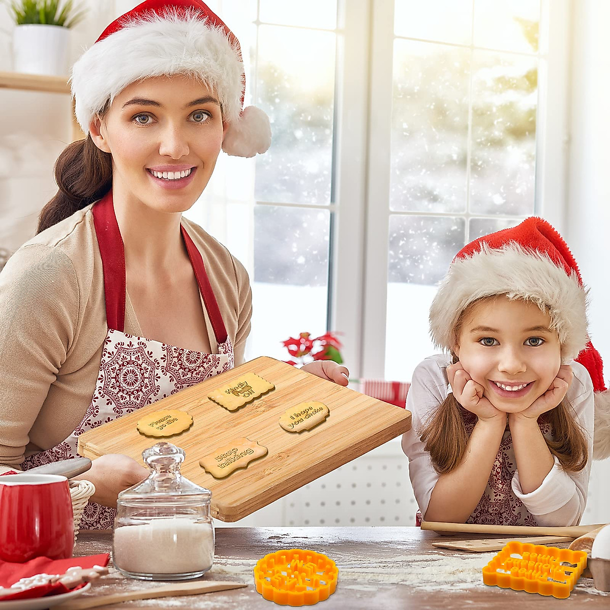 12 Pieces Funny Cookie Moulds for Baking, Cookie Moulds with Sayings Cuss Words, Cookie Cutters Form with Fun and Irreverent Phrases, Cookie Moulds with Wish Words for Kitchen DIY Supplies