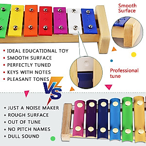 LOOIKOOS Toddler Musical Instruments Set Wooden Percussion Instruments Xylophone Toy for Kids Montessori Toys for 1 Year Old Boys Girls with Maracas Easter Eggs