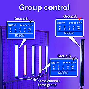 [2021 upgraded] Large Handheld Light Wand, 2600 lumens RGB LED Video Light 360° Full colors, 24.3" Tube Light for Photography Light Stick, CRI 98+, 2800K-10000K /Rechargeable Battery /LCD Display